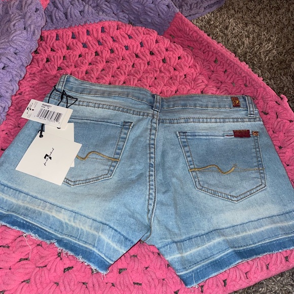 7 For All Mankind | Bottoms | Blue Denim Park Slope Shorts Jeans | Poshmark